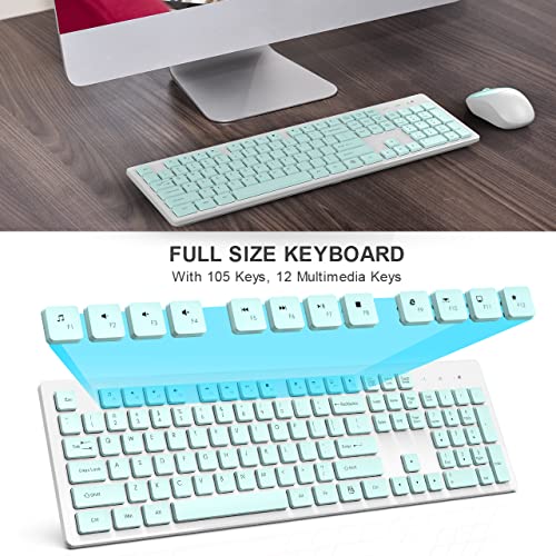 Wireless Keyboard And Mouse Tedgem 2 4ghz Full Size Keyboard And Mouse Combo 105 Keys For Pc