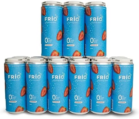 Frio Strawberry Sparkling Water - 18 Pack x 330ml - 0 Sugar, 0 Calories, No Artificial Sweetener ...