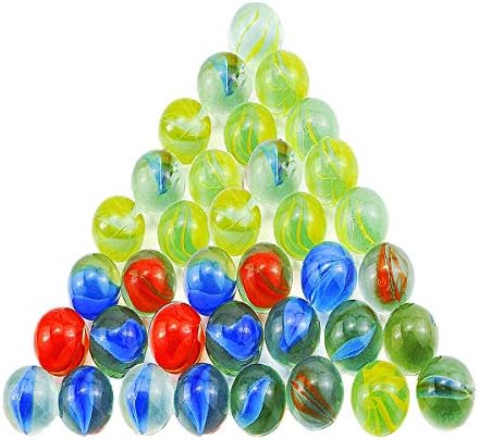 OBTANIM 30 Pcs Glass Marbles Toy 1 Inch Mega Beautiful Cats Eyes ...