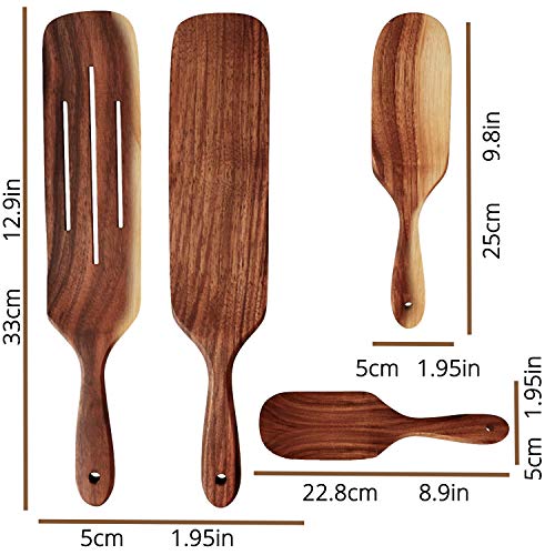 Madera Club 4-Piece Wooden Spurtle Set - Spoons for Cooking - Hand Made ...
