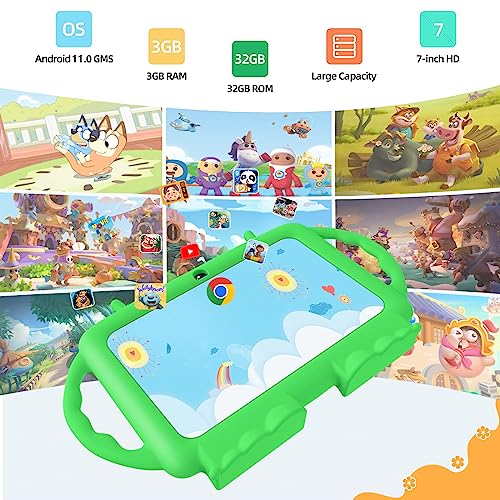 Relndoo Kids Tablet, 7 Inch Android 11 Tablet For Kids, 3GB RAM 32GB ...
