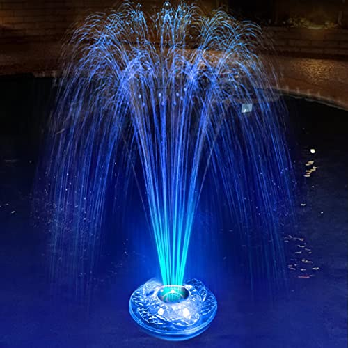 Floating Pool Fountain with Lights, Rechargeable Battery Powered ...