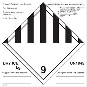 Amazon.com: 6" x 6" Dry Ice UN1845 Labels (500 per Roll): Office Products