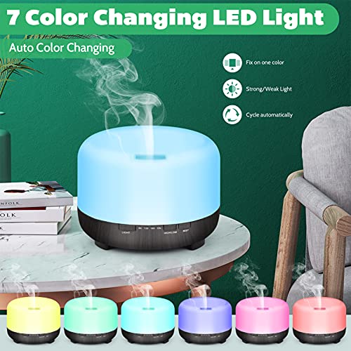 Essential Oil Diffuser, RENWER 500ml Remote Control Diffusers for ...
