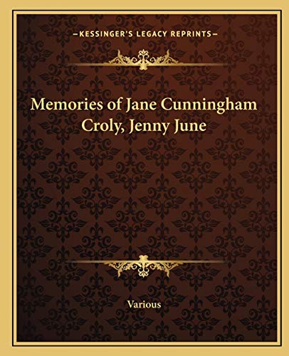 Amazon.com: Memories of Jane Cunningham Croly, Jenny June ...