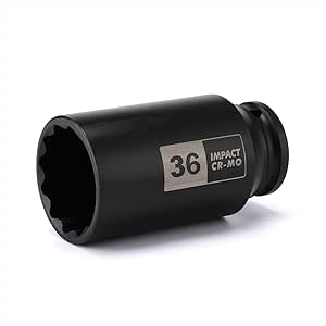 Amazon.com: EMENTOL 1/2 Inch Drive Deep Spindle Axle Nut Impact Socket, CR-MO, 12 Point, Metric ...