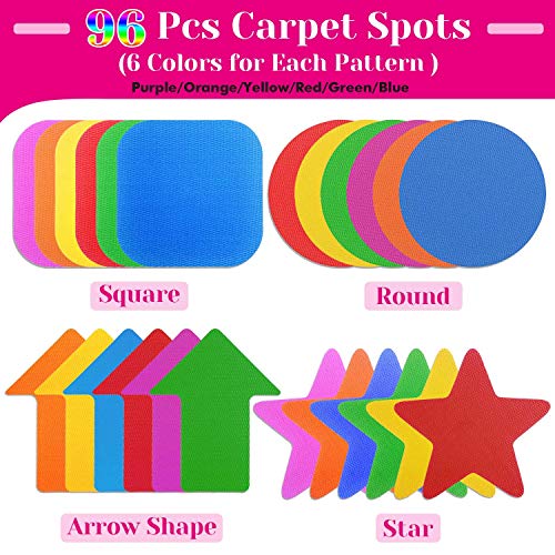 Carpet Spots Markers for Classroom, Paleris 96 Pcs Carpet Markers ...