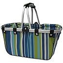 Amazon.com: JanetBasket Blue Stripes Large Aluminum Frame Basket: Arts ...