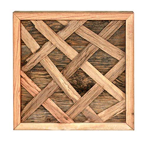 Amazon.com: Woven Wood Wall Art made with Reclaimed Wood : Handmade ...