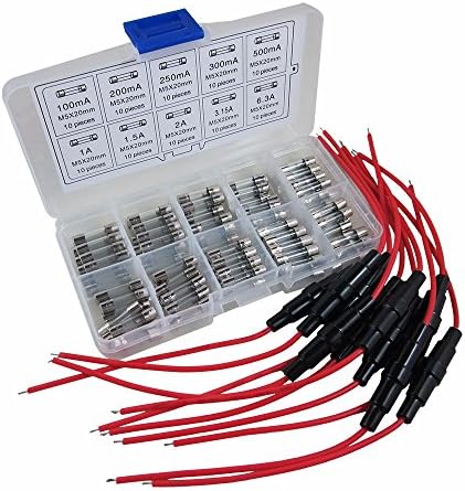 DIGITEN 5x20mm AGC Fuse Holder Inline Screw Type with 22 AWG wire ...