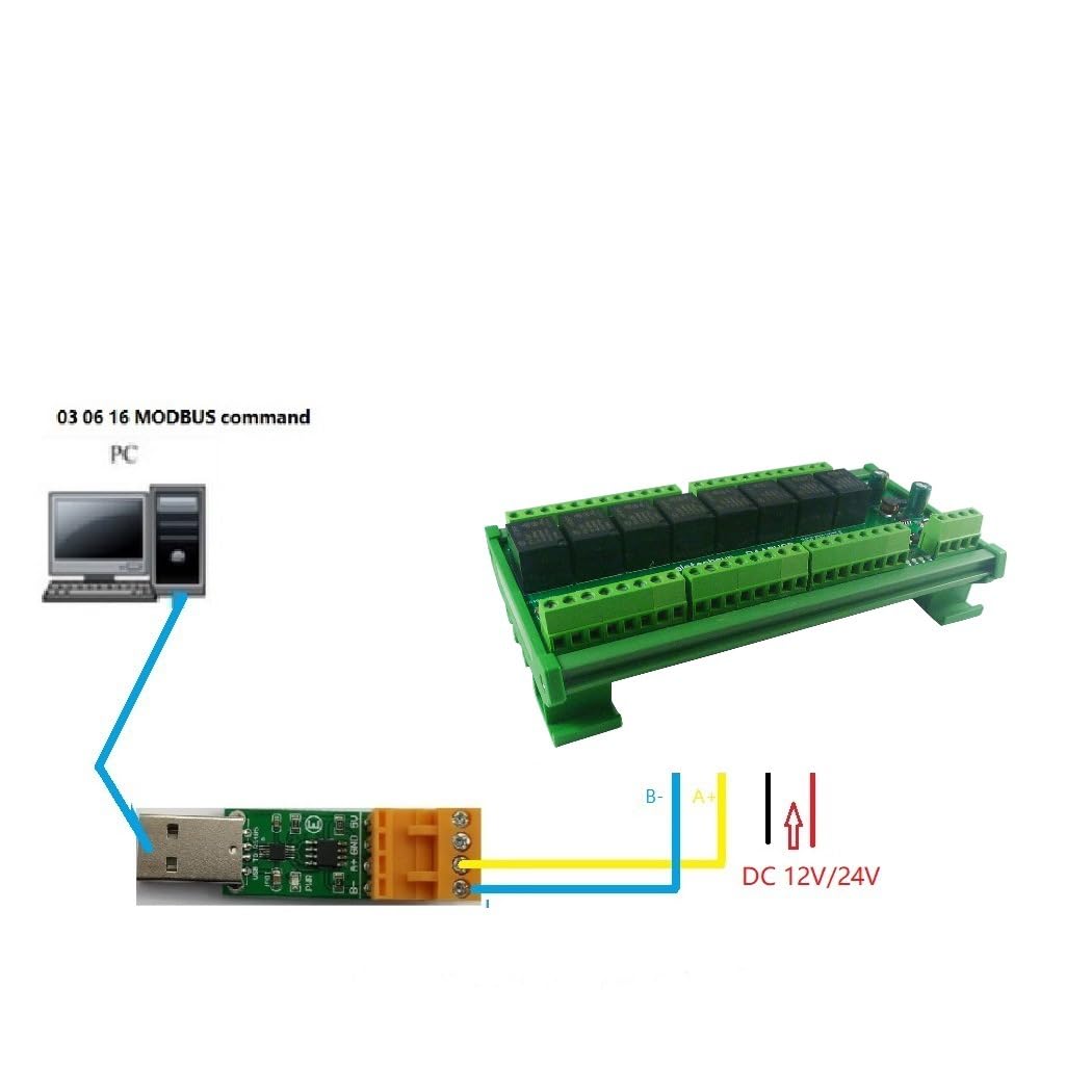 Mua RS485,RS485 Modbus RTU Relay Module,8DO 4DI 8AI RS485 Modbus RTU ...