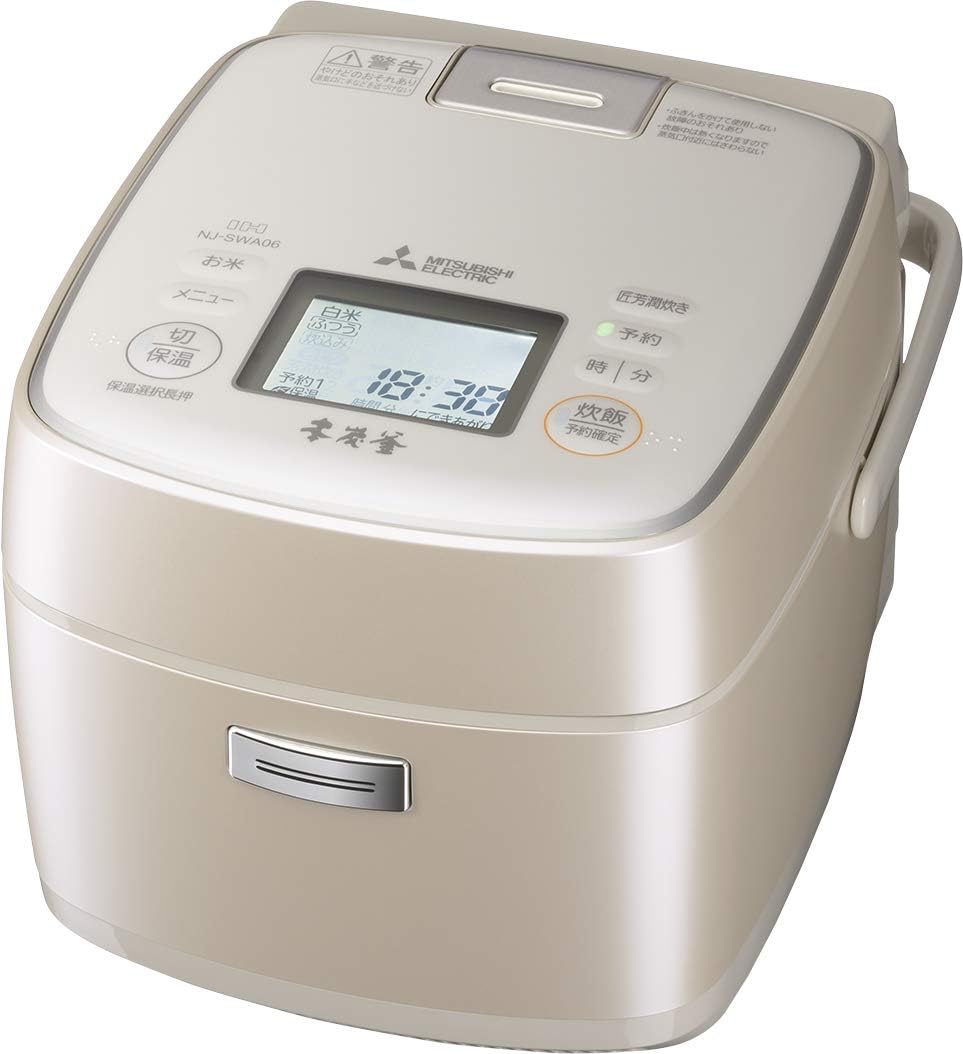 Amazon | 三菱 IHジャー炊飯器（3.5合炊き） 白和三盆MITSUBISHI 本炭釜 NJ-SWA06-W | 三菱電機(MITSUBISHI ELECTRIC) | 炊飯器