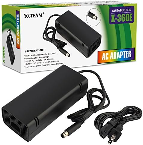 Xbox 360 E Power Supply, YCCTEAM Power Supply Cord AC Adapter ...