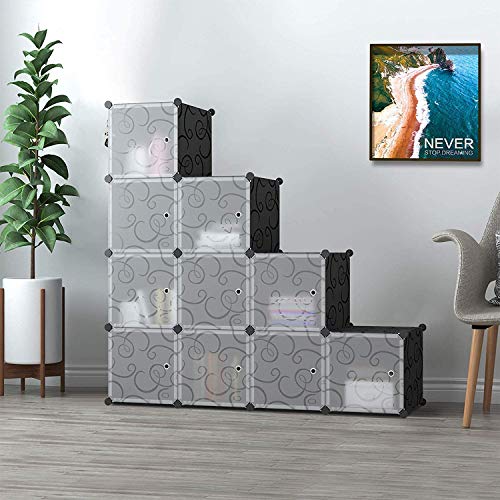 C&AHOME Cube Storage with Doors, 12-Cube Storage Organizer, Plastic ...