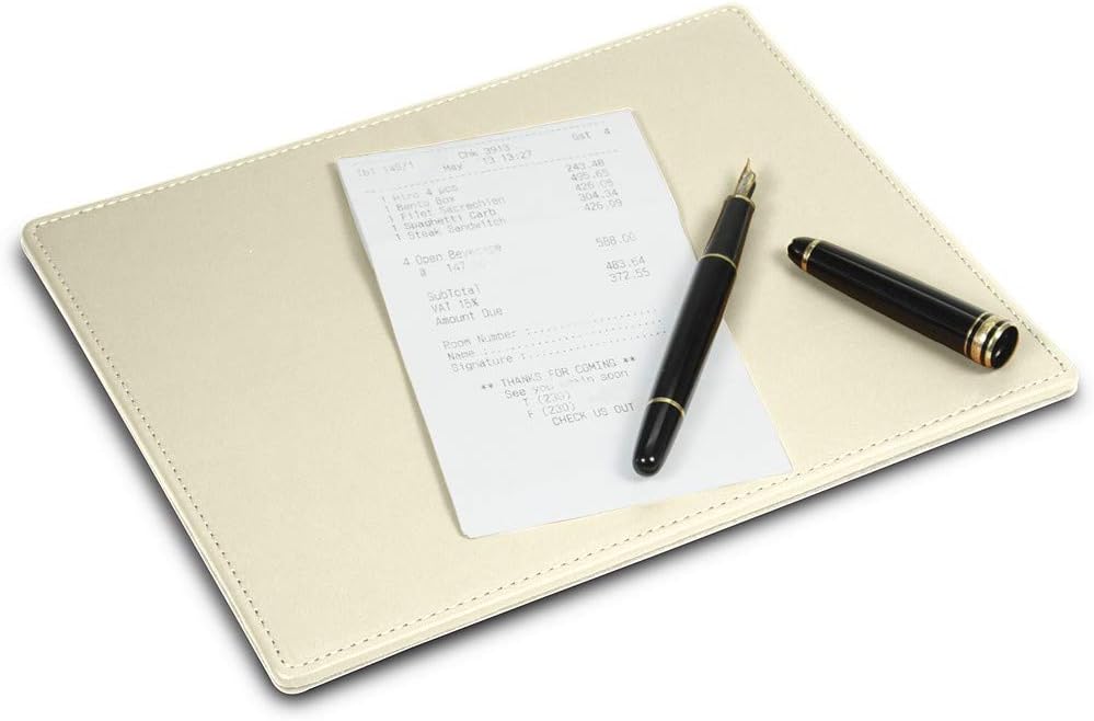 Lucrin – Signing pad (20 x 17 cm) – Off-White – Genuine Leather – BigaMart