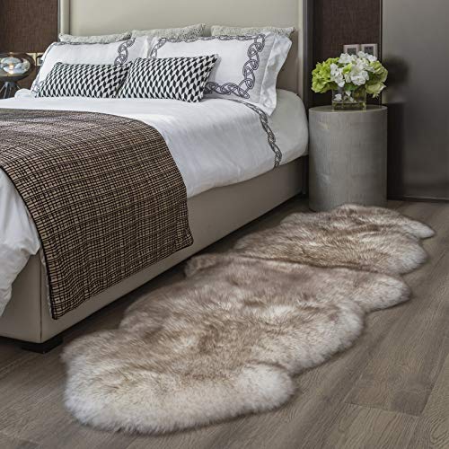 WaySoft Authentic New Zealand Sheepskin Area Rug, Versatile Fluffy Wool ...