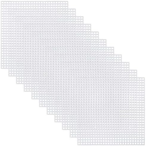 Pllieay 30 Pieces 6 Count Plastic Mesh Canvas Sheets for Embroidery ...