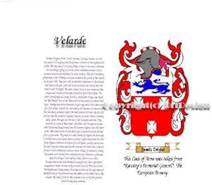 Amazon.com: Velarde Coat of Arms/ Family Crest on Fine Paper and Family ...