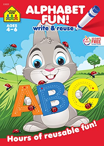 School Zone - Alphabet Fun! Write & Reuse Workbook - Ages 4 to 6 ...
