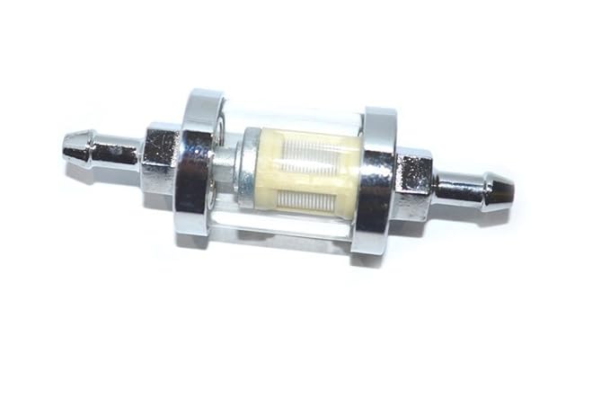 UNIVERSAL Chrome & Glass Fuel Petrol Inline Filter 1/4" 6mm Ideal ...