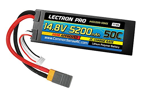 Lectron Pro 14.8V 5200mAh 50C Hard Case Lipo Battery with XT60 - Want ...
