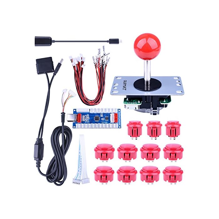 Buy Quimat Arcade Game Button Joysticks Controller DIY Kit Supports Rapsberry Pi, Windows, PS3 ...