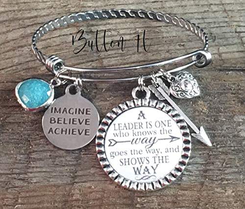 Amazon.com: Bangle bracelet, LEADERSHIP, Boss day, mentor, master ...