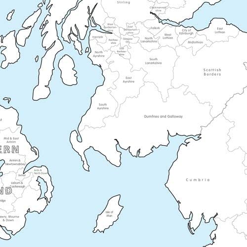 British Isles Counties and Regions Colouring Map – Big – 19.5″ x 27.75 ...