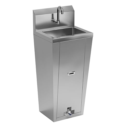 Commercial Hands-Free Pedestal Hand Sink with Foot Pedal and Faucet in ...