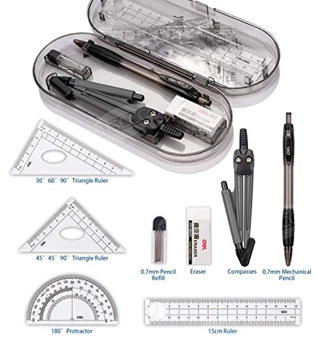 Compass Set, Muscccm Compass for Geometry Math Geometry Kit 8 Pieces ...