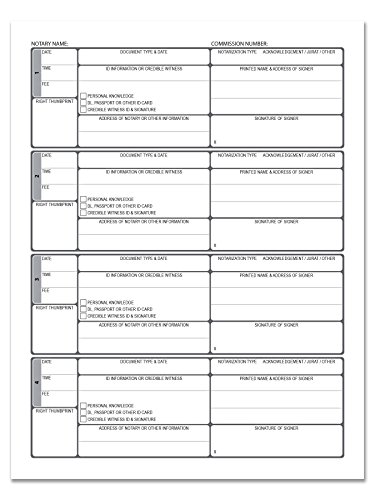 BookFactory Official Notary Journal Log Book 168 Pages 8 5 X 11 668 