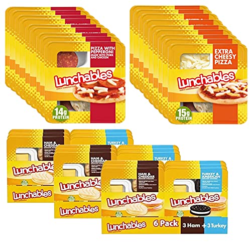 Lunchables Variety Pack - Pizza with Pepperoni Meal - Extra Cheesy ...