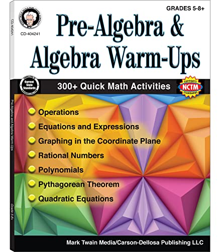 Mark Twain - Pre-Algebra and Algebra Warm-Ups, Grades 5 - 8: Barden ...