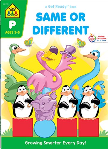 School Zone - Same or Different Workbook - 64 Pages, Ages 3 to 5 ...