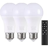 MXhme A19 LED Light Bulbs with Remote Control, 800LM 9W (60W Equivalent) Bulbs,Stepless Dimmable ...