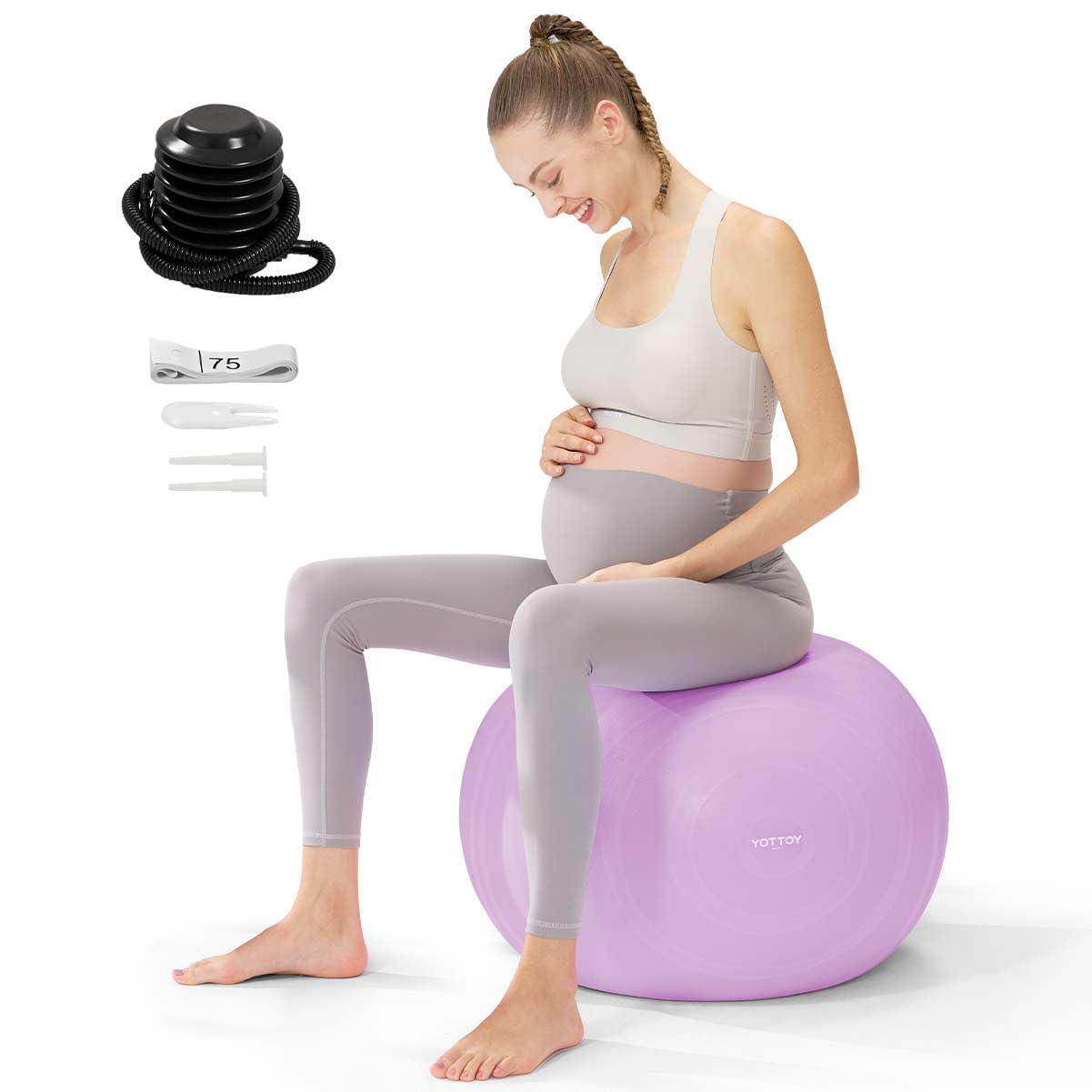 YOTTOY Pregnancy Birthing Ball, 1.8mm Thick Yoga Ball for Prenatal ...