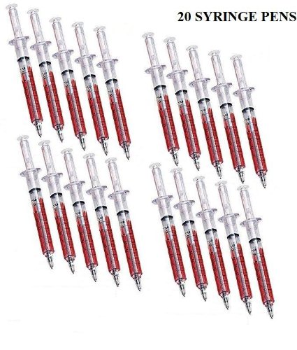 Novelty Imitation Blood Syringe Ball Point Pen: Amazon.co.uk: Office ...