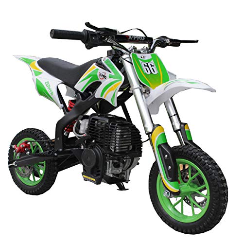 X-PRO Zephyr 40cc Mini Dirt Bike Pit Bike Dirt Bikes Gas Power Bike Off Road Motorcycle (Green ...