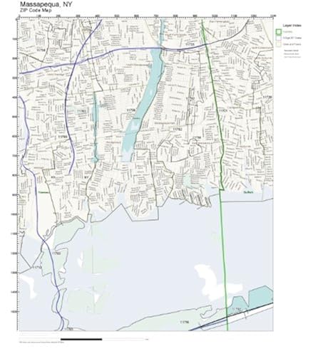 ZIP Code Wall Map of Massapequa, NY ZIP Code Map Not Laminated in Oman ...
