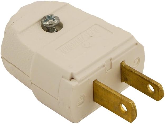 Leviton 101-WP 2 Wire Plug, Light Duty, Polarized (White), Plugs ...