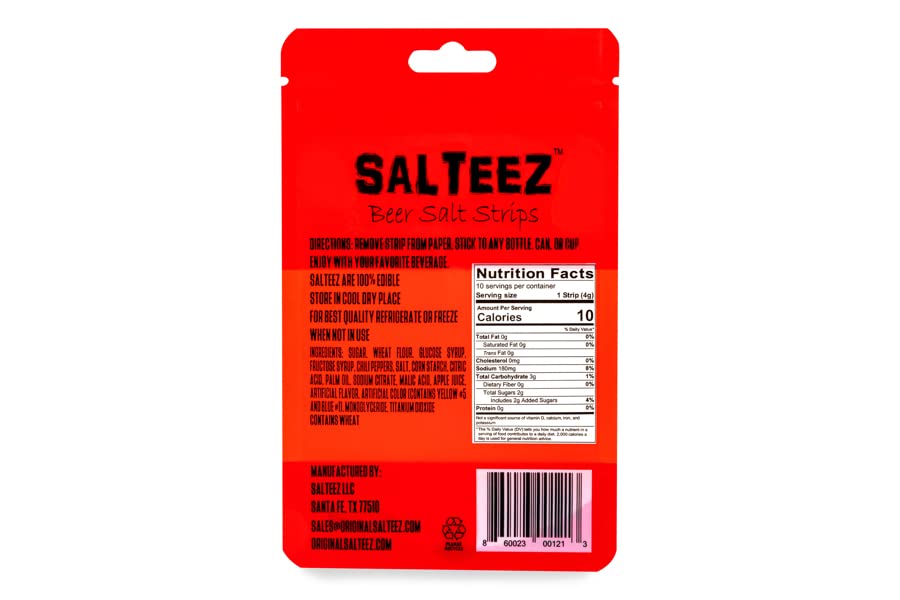 Salteez Beer Salt Strips: Real Salt & Lime Flavor Strips That Stick to ...