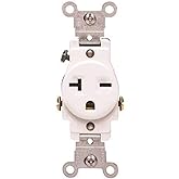 Leviton 15-Amp, 250-Volt, Narrow Body Single Receptacle, Straight Blade ...