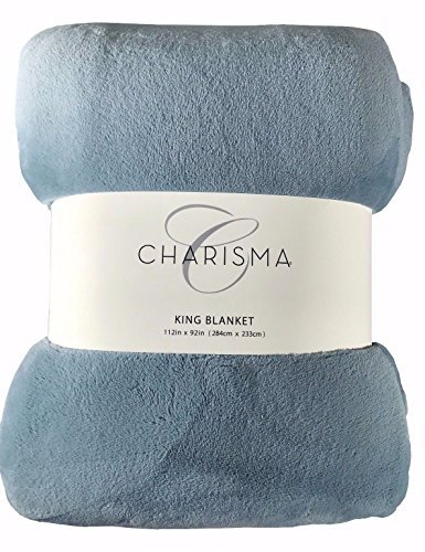 Amazon.com: Charisma King Blanket 100% Polyester 112" x 92" - Blue ...