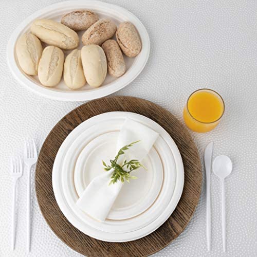 Disposable Oval Paper Dinner Plates – Pack of 25 Heavy Duty, 10"x12.5 ...
