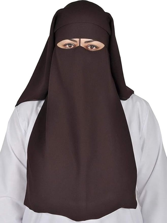 Brown Xl Long Saudi Layered Niqab Niqabs Nikab Naqaab 3 Layers Burqa ...