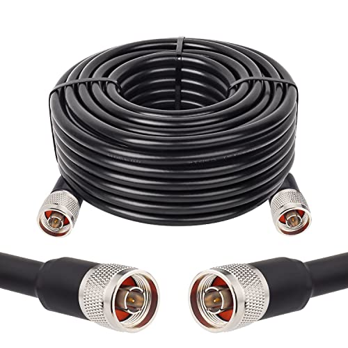 MOOKEERF 50FT N Male to N Male Cable,KMR400 Coaxial Cable N Male to Male, Low Loss N Cable N ...