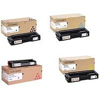 Amazon.com: Genuine Ricoh SP C310HA 406475, 406476, 406477, 406478, High Yield Toner Bundle Set ...