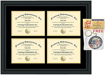 Amazon.com: Four University Diploma Frame Holder 4 Certificate Frames Quad License College ...