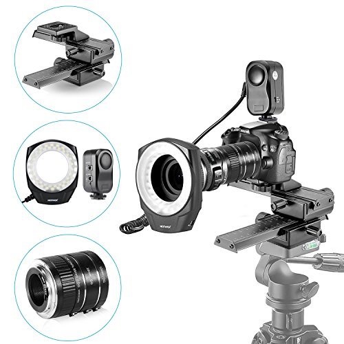 Neewer Macro Auto Focus Extension Tubes Set,48 Marco LED Ring Light ...