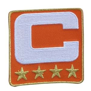 Amazon.com: Orange Captain C Patch (4 Gold Stars) Iron On for Jersey ...